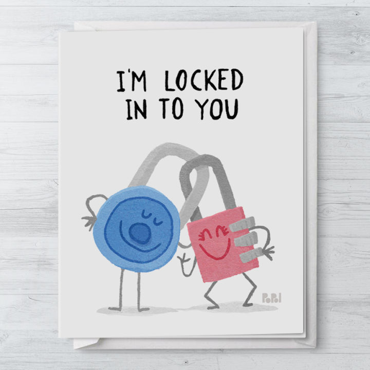 Popol - Im Locked In To You Greeting Card for Boyfriend Girlfriend Wife ...