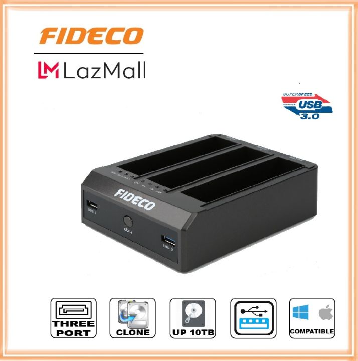 Fideco Triple bay sata hdd docking station driver 2.5 3.5 hard drive dock | Lazada