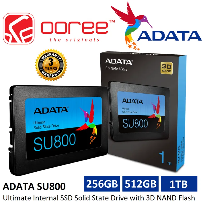 ADATA ULTIMATE SU800 2.5" SATA 6GB/S INTERNAL SSD SOLID STATE DRIVE ...