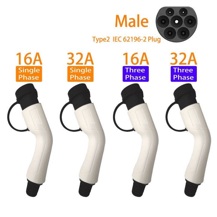 EV Charger Type 2 Plug Connector EVSE Electric Vehicle Male Side AC ...