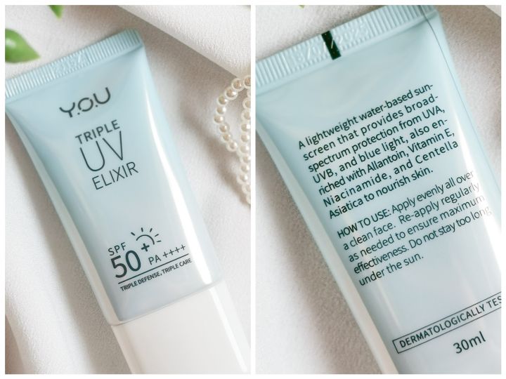 YOU TRIPLE UV ELIXIR SPF 50 PA++++ / SUNSCREEN UVA UVB PROTECTION EWA ...