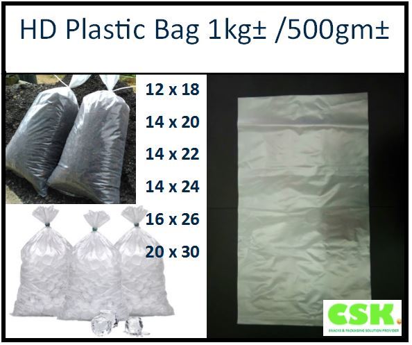 HD Plastic Bag 1kg±/500gm± / Plastik Bungkus Air Batu/ Plastik Bag ...