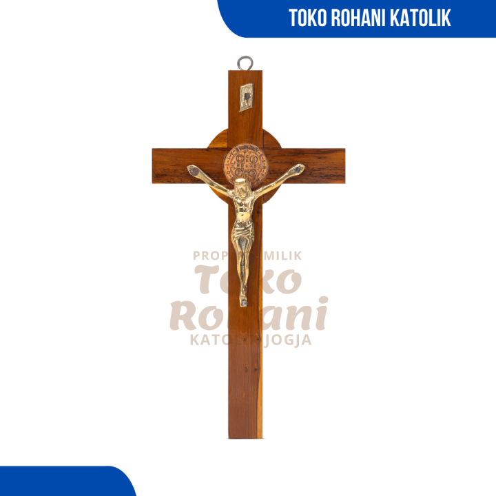 SALIB GANTUNG BENEDIKTUS 30 CM/ SALIB DINDING BENEDICT / SALIB GANTUNG ...