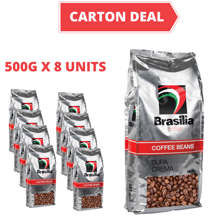 Carton Deal - Brasilia Coffee Beans Espresso Supa Crema 500g x 8 units ...