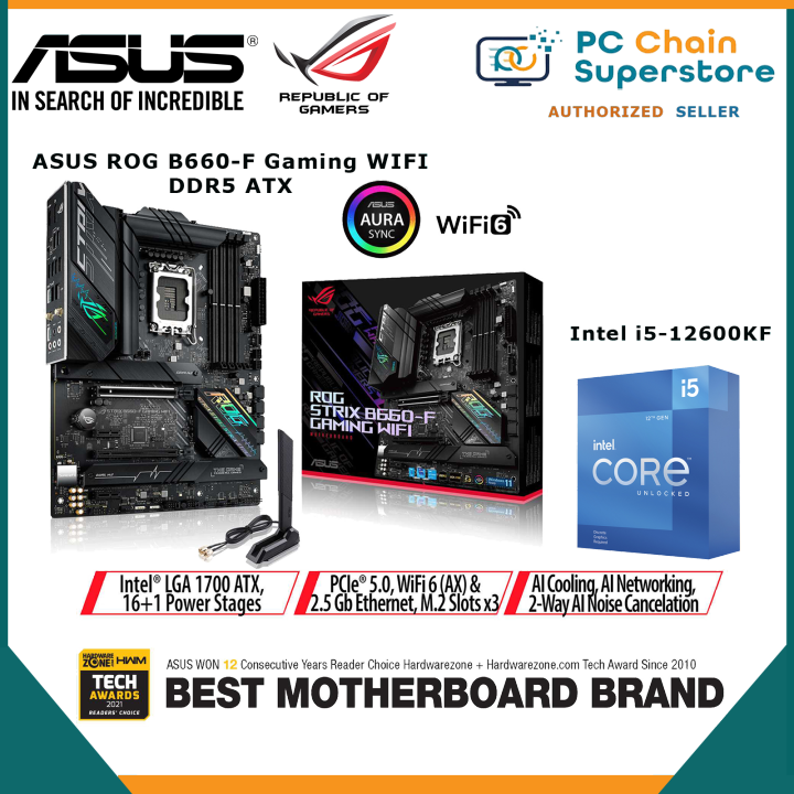 Intel i5-12600KF i5 12th Gen Unlocked 10 Cores Processor + ASUS ROG ...