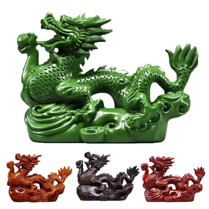 EAURA Ornaments Wooden Chinese Dragon Statue Dragon Shape Wooden Wooden ...