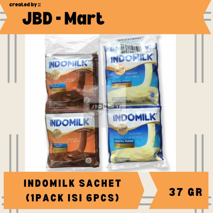 Susu Kental Manis Indomilk Sachet 37gr x 6 Sachet (1pack isi 6 Sachet ...