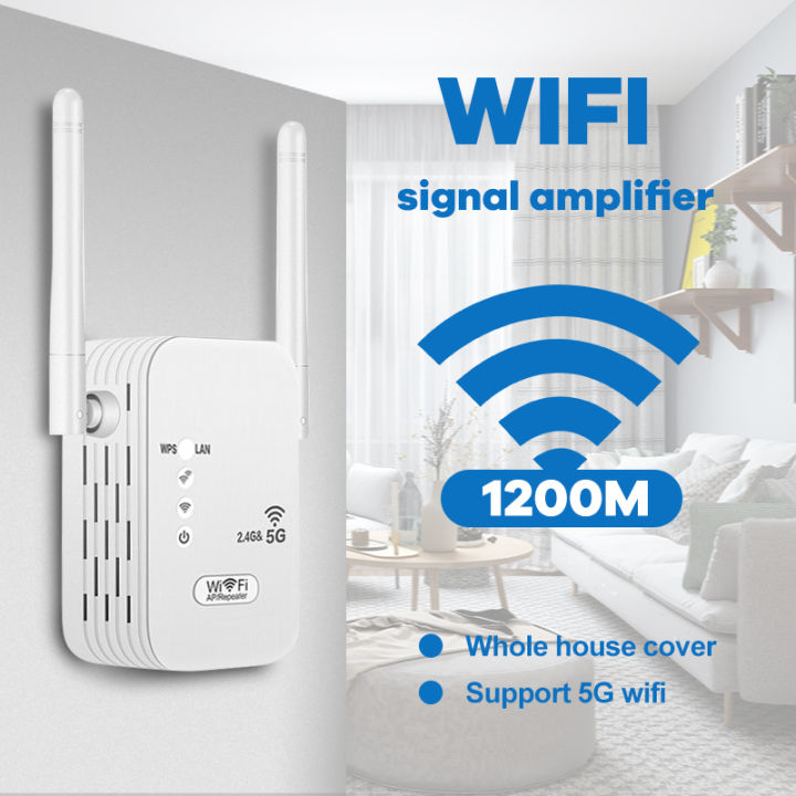 ★COD★ WiFi Range Extender Wireless WiFi Repeater Router Jangkauan sinyal Extender 5G 1200Mbps ...