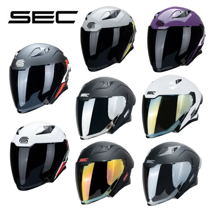 SEC Half Face Helmet for Motorcycle Refined Gloss/Matte (M-XL) | Lazada PH