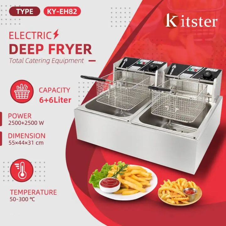 Single And Dual Deep Fryers With Timing Electric Stainless Steel Deep ...
