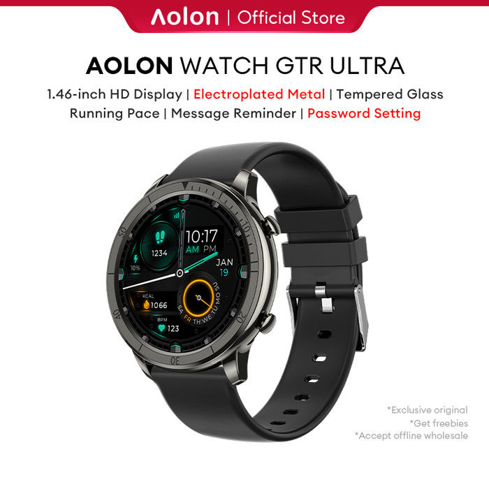 Aolon Smart watch GTR Ultra jam tangan pria dewasa 2024 Running Pace ...