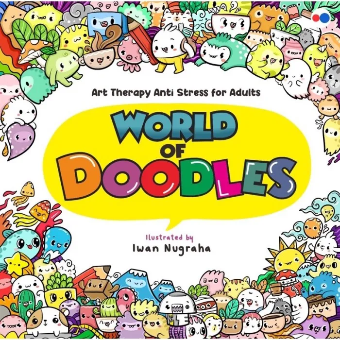 Adult Coloring Book World of Doodles Buku Mewarnai Dewasa Art Therapy ...