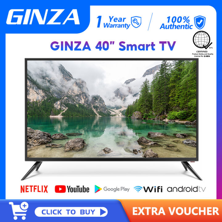GINZA Smart TV 40 Inch TV Flat Screen Smart TV Android TV Flat Screen TV | Lazada PH