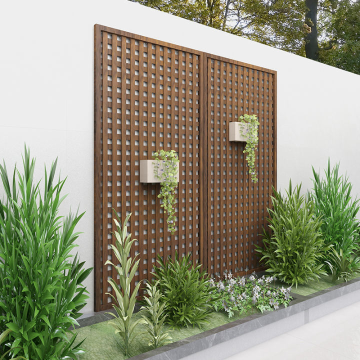 Outdoor anticorrosive wooden fence solid wood fence climbing rattan ...