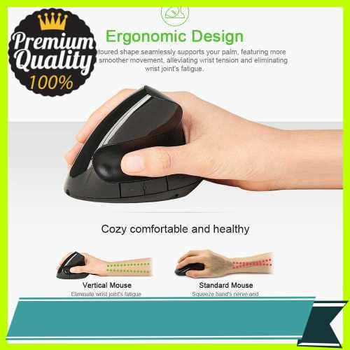Optical Vertical Mouse Ergonomic Wireless Mouse Rechargeable Mice Built ...