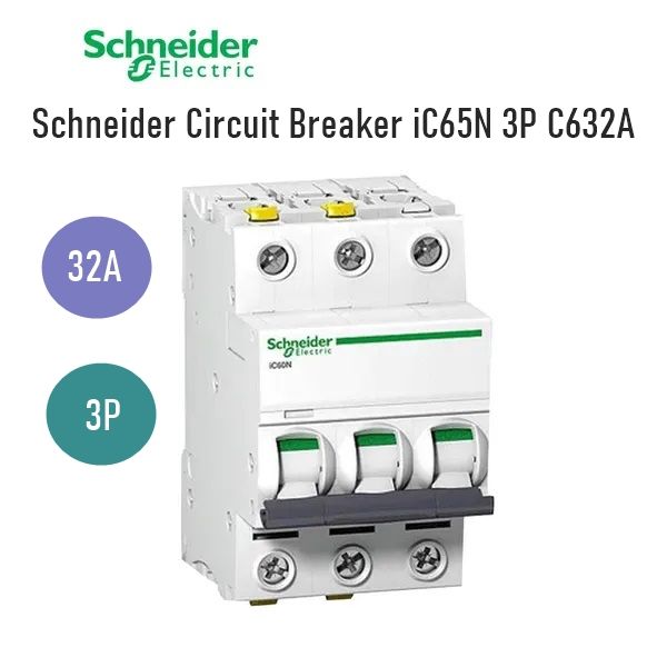 Schneider Circuit Breaker iC65N 3P C632A เซอร์กิตเบรกเกอร์ 3P รุ่น Acti iC60N 32A MCB ลูกเซอร์ ...