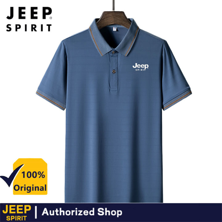 JEEP SPIRIT 2023เสื้อผ้าไหมน้ำแข็งใหม่เสื้อยืดแขนสั้นของผู้ชายผ้าแห้ง ...