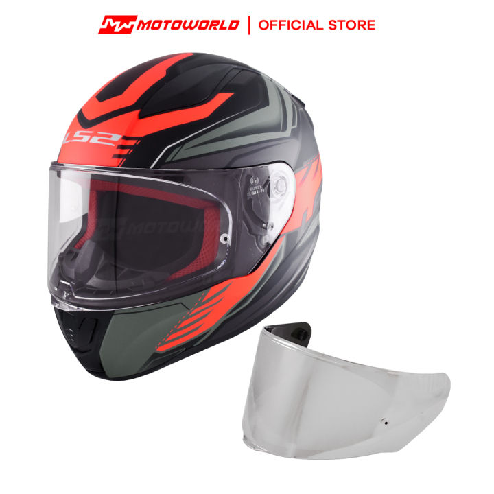 LS2 Motorcycle Full Face Helmet FF353XV Gale Graphics (w/ Extra Visor ...