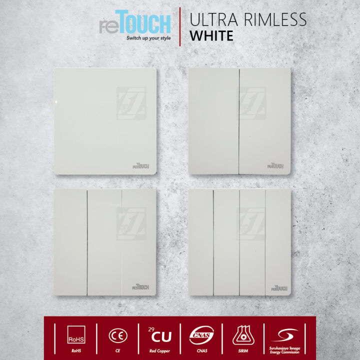 Retouch Ultra Rimless 1G, 2G, 3G, 4G Switches, Blank Plate [WHITE ...