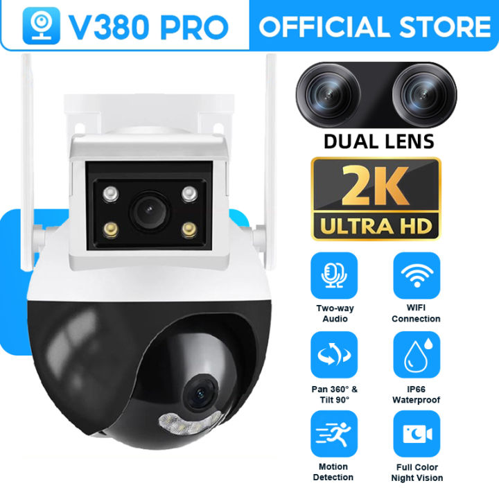 V380 Pro dual lens Wifi IP Camera cctv Outdoor waterproof 360 color ...
