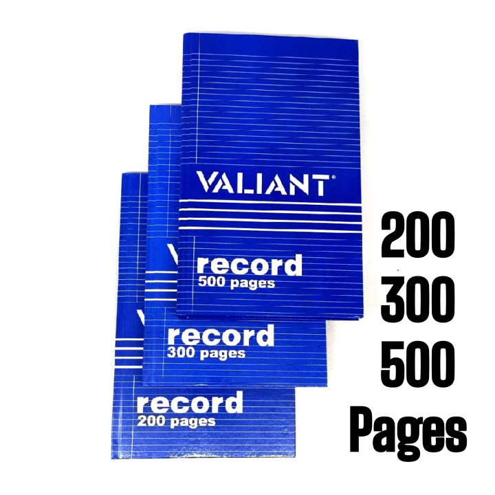 Valiant Record Logbook – Durable Hardcover Notebook (150/200/300/500 ...