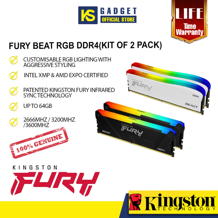 [READY STOCK]KINGSTON HYPERX FURY BEAST RGB 16/32/64GB DDR4 3200 ...