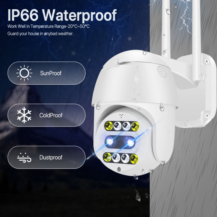 10X Zoom PTZ IP Camera HD Security WiFi Camera Spotlight Color Night ...