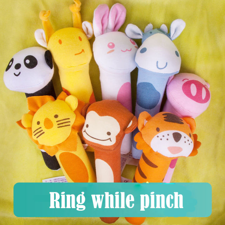 Baby Soft Rattle Ring Bell Toys Plush Animal Hand Wrist Foot Sock Bells ...