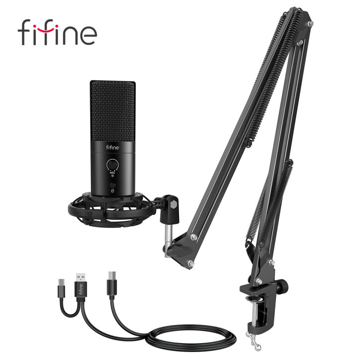 FIFINE T683 USB Microphone Kit for PC Computer, Consender Microphone ...
