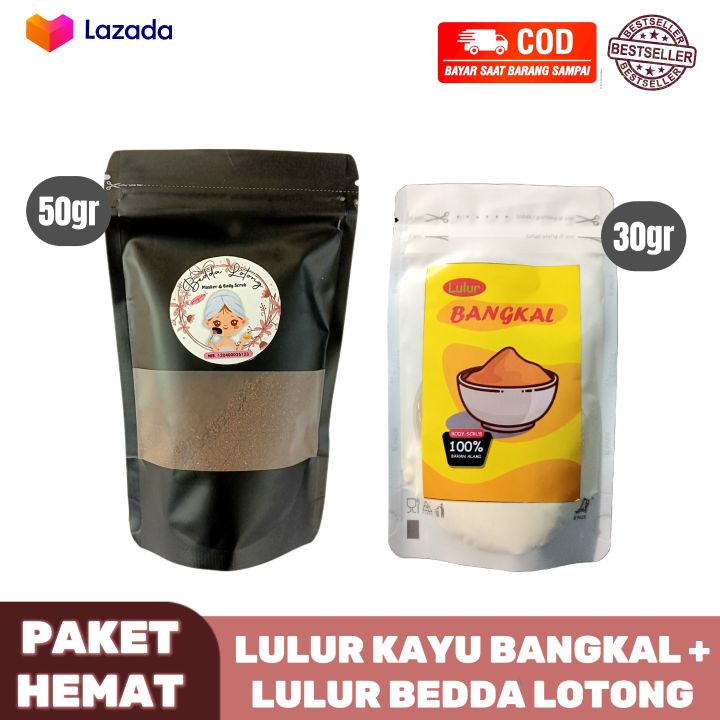COD Paket Hemat Bedda Lotong 50 Gram+Lulur Kayu Bangkal 30 Gram Lulur ...