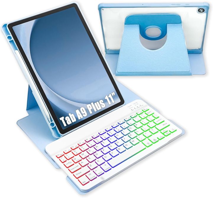 360 Rotation Bluetooth Keyboard Case for Samsung Galaxy Tab A9 Plus A9 ...