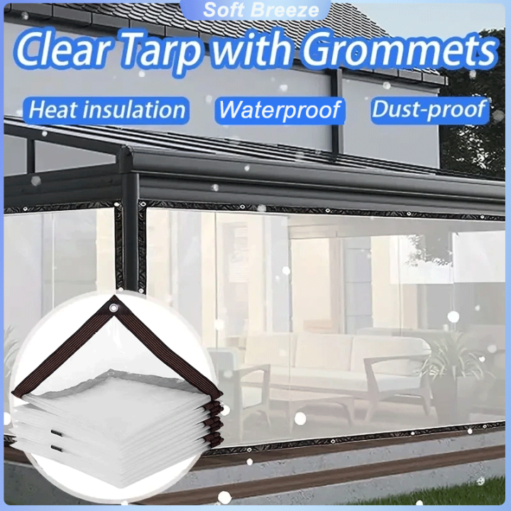 Transparent Rainproof Cloth PVC Film Thickened Tarpaulin Sunscreen UV ...