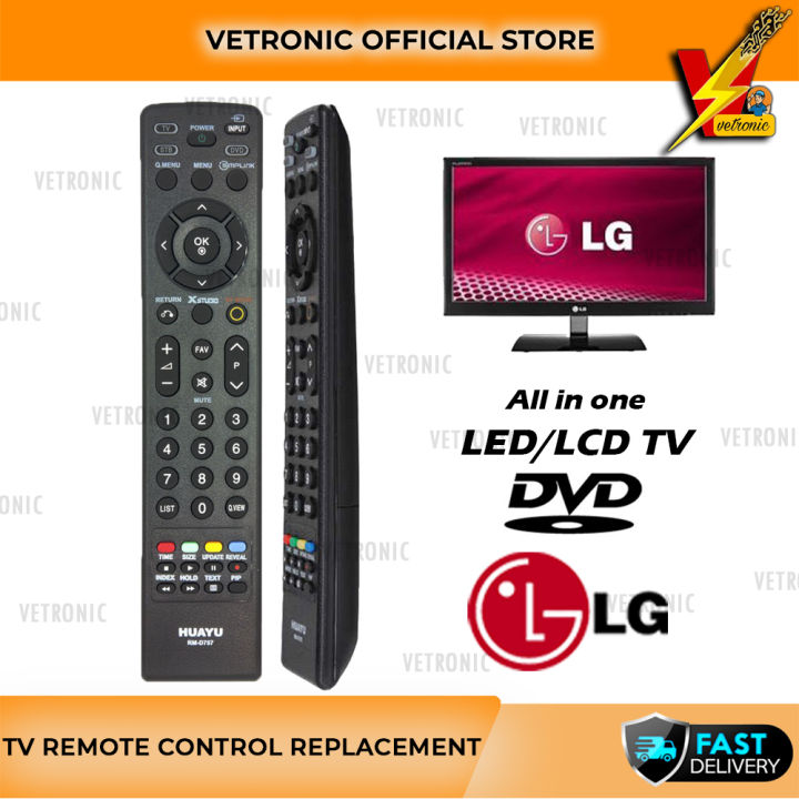 LG Led Lcd Tv Plasma Dvd Remote Control Replacement RM-D757 Huayu | Lazada