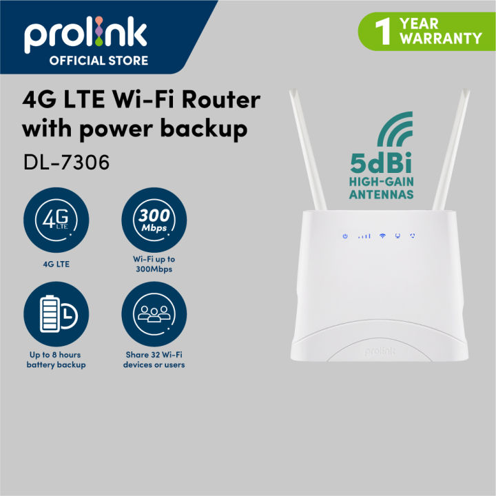 Prolink 300Mbps 4G LTE Home Prepaid Wi-Fi Router Sim Card Modem with ...