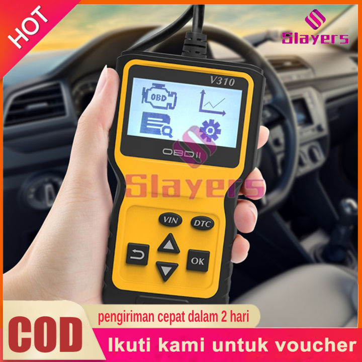OBD2 Scanner Alat Diagnostik Mesin Trouble Code Reader V310 OBD 2 Mobil Scanner Universal Mesin ...