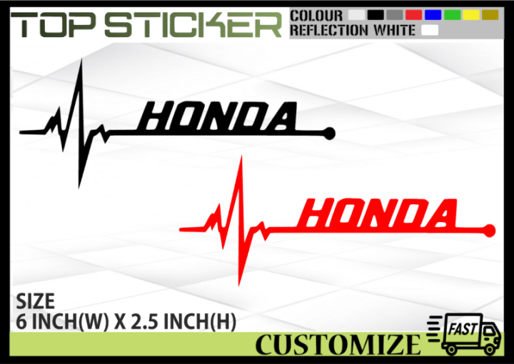 HONDA HEART CAR STICKER KERETA HONDA CIVIC CITY ACCORD JDM MUGEN JAZZ ...