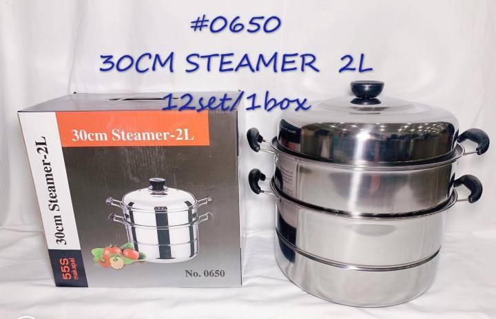 555 stainless steel multifunctional 28cm/30cm 2-layer steamer | Lazada PH