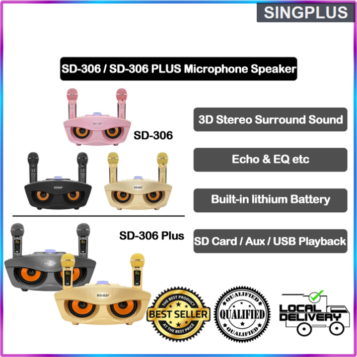 【SG LOCAL SELLER】 SDRD-SD306 SD306 Plus Dual Wireless Microphone ...