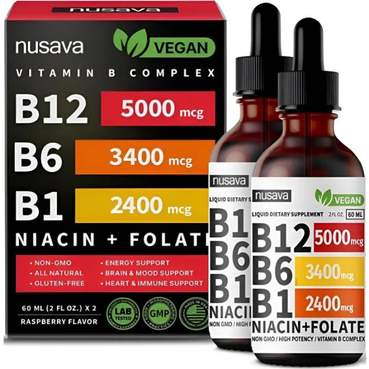 B12 B6 Liquid Drops, B12 Sublingual B Complex - B 12 5000mcg - B12 ...