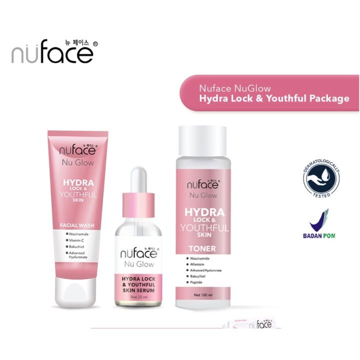 Nuface Nu Glow Hydra Lock & Youthful Skin Toner//Serum//Facewash All ...