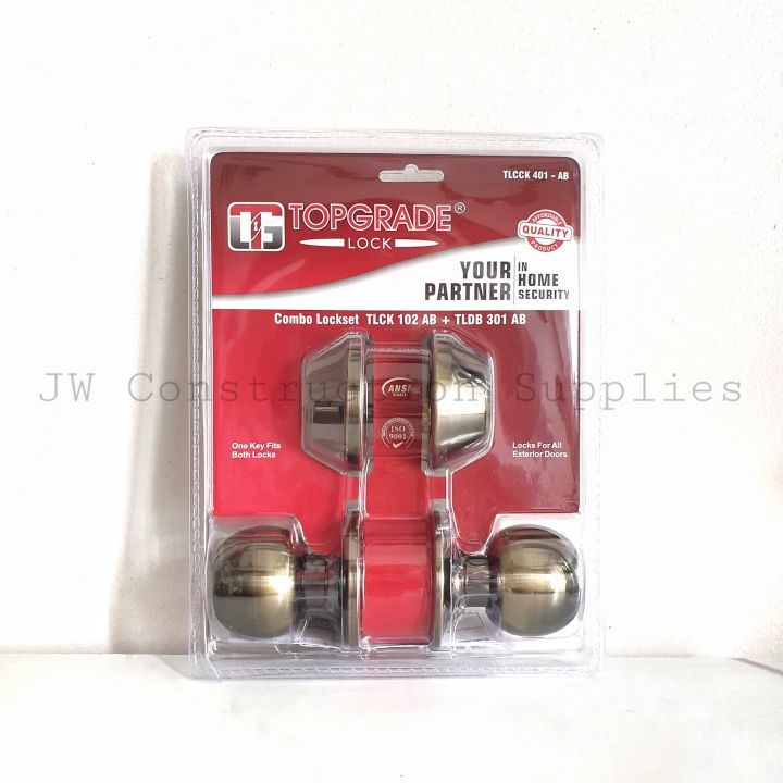 TOPGRADE Combo Lockset TLCK 102 AB + TLDB 301 AB | Lazada PH