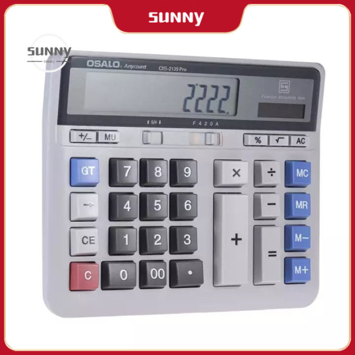 Electronic Calculator Office Slide Switch Big Display 12 Digits Stationery Office Supplies ...