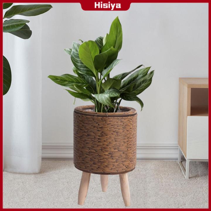 Hisiya Woven Basket Plant Stand with Legs Flower Pot for Apartment ...