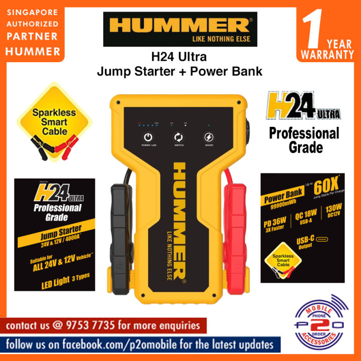 Hummer H24 Ultra 24V & 12V Jump Starter, 27000mAh | Lazada Singapore