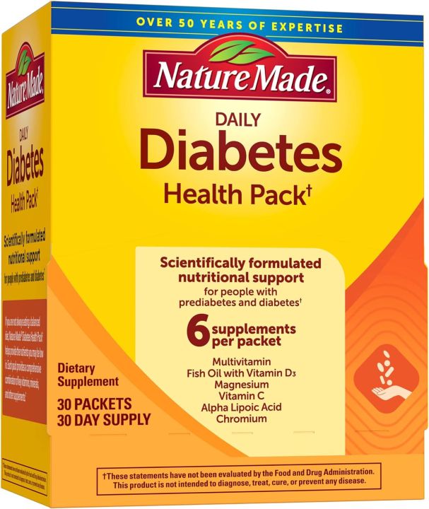 Nature Made Daily Diabetes Health Pack 30 Packets / 30 Day Supply ...