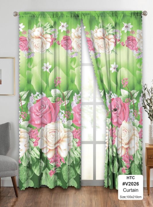 Sale Flower Green Curtain Elegant Kurtina Design for Window Door Home ...
