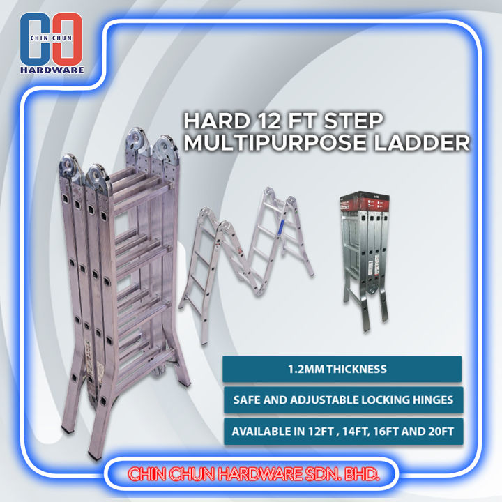 HARD 12ft|12 steps MULTIPURPOSE LADDER|TANGGA|12 LANGKAH TANGGA|TANGGA ...