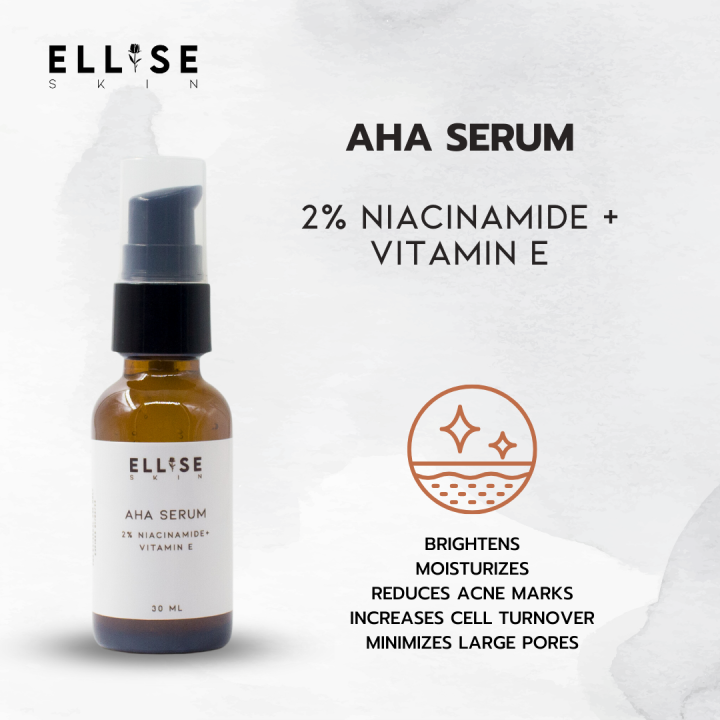 Ellise Skin AHA Serum with 2% Niacinamide + Vitamin E— Whitening ...