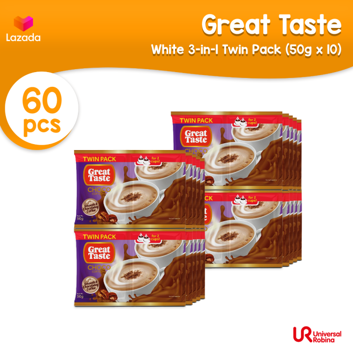 [BUNDLE OF 6] Great Taste Choco 3-in-1 Twin Pack (50g x 10) | Lazada PH