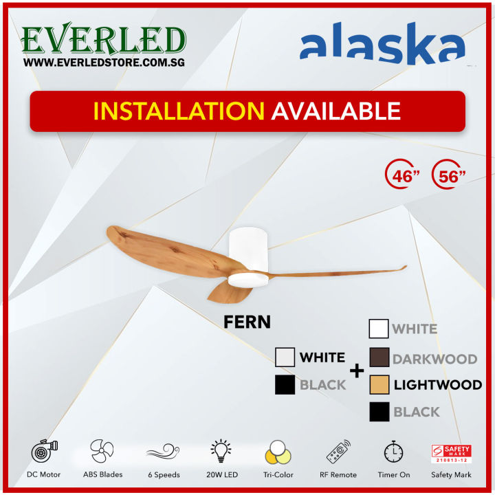 [Installation Available] ALASKA Fern III 46"/56" DC Ceiling Fan ...